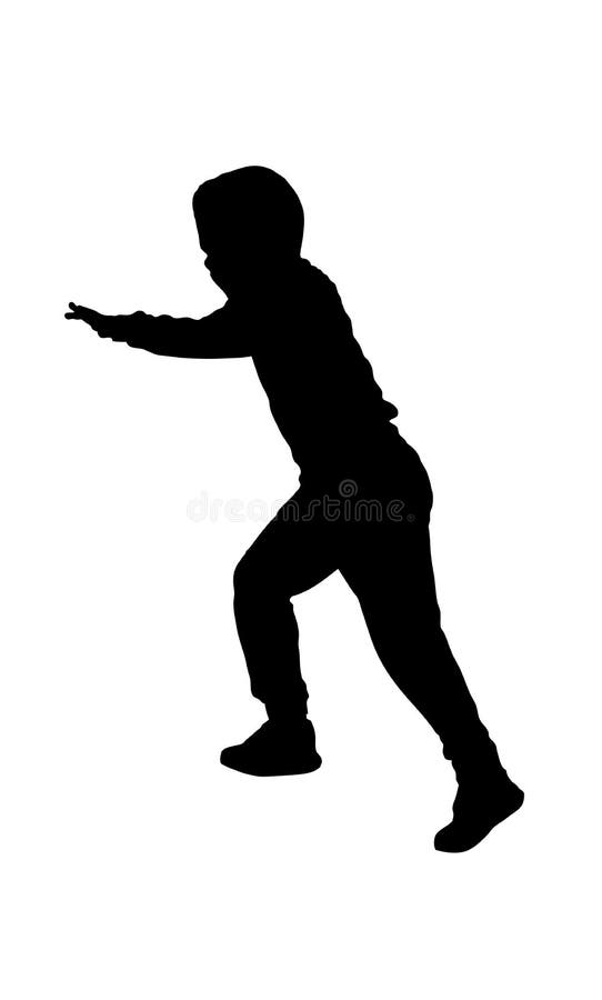 Silhouette of Child Running Silhouette Stock Vector - Illustration of ...