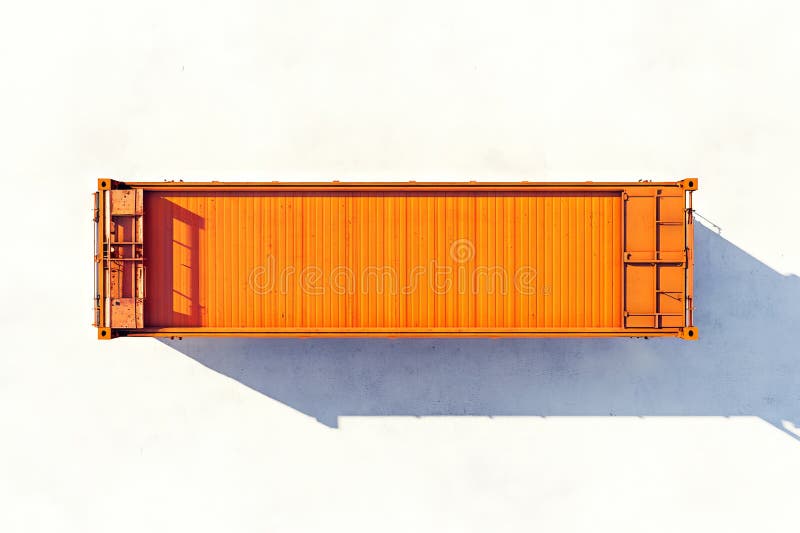 Stock Sticker Orange Shipping Container 3d Cargo Transparent Background ...