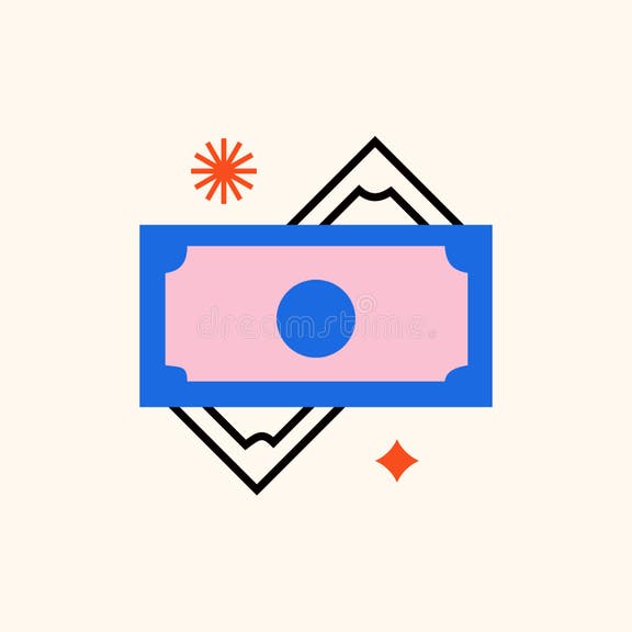 Flat Geometric Money (dollar, Euro, Other Currency) Illustration Stock ...