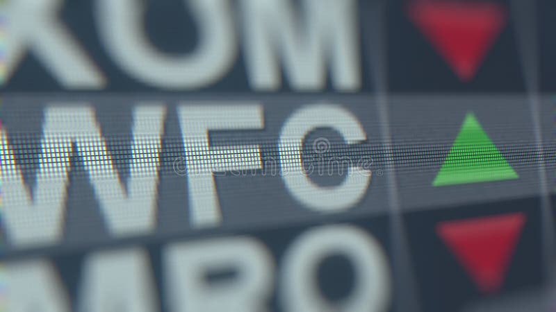 WELLS FARGO WFC Stock Ticker, Conceptual Editorial Loopable Animation ...