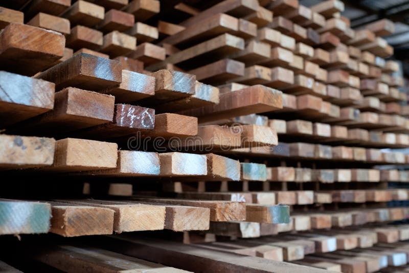 Stock of Timber Wood Construction in Warehouse. Stock Photo - Image of ...