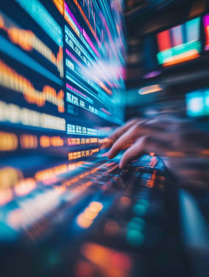 Stock Market Trading Hands Keyboard Dynamic Data Stock Photos - Free ...