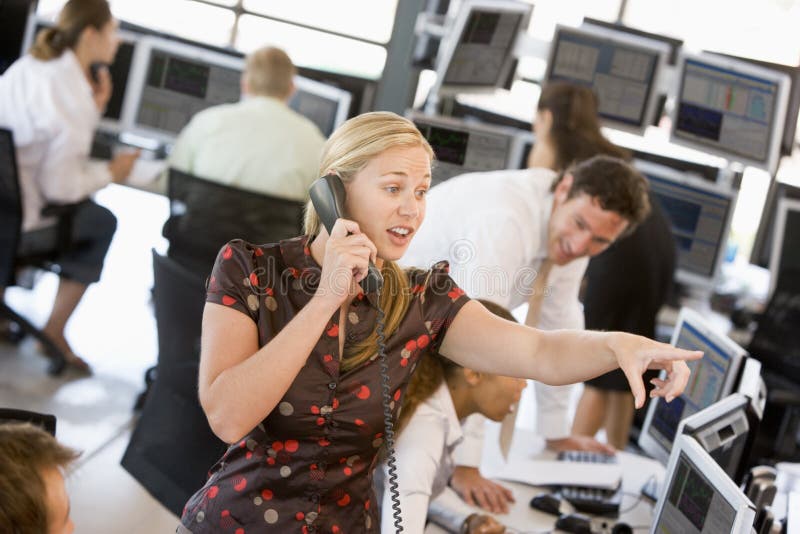 Stock Trader on the Phone stock image. Image of gesturing - 10970509