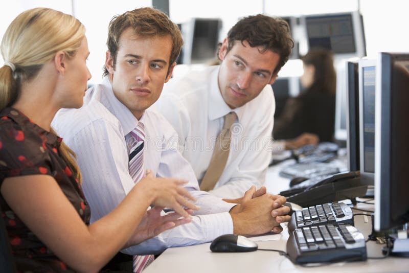 Stock Trader Team at Work stock photo. Image of caucasian - 10400208