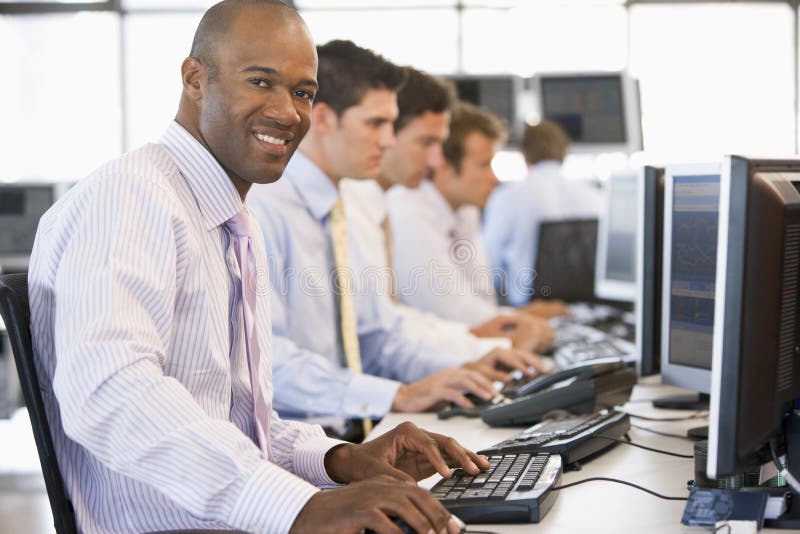 Stock Traders at Work stock image. Image of caucasian - 10400249