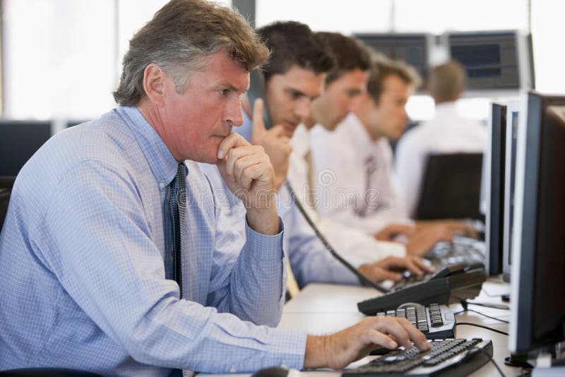 Stock Traders at Work stock image. Image of multi, caucasian - 10970527