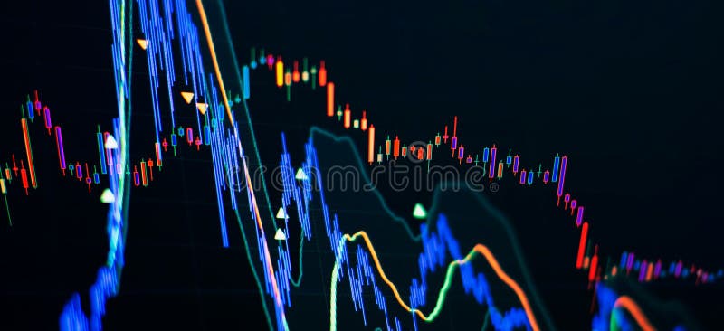 Stock Trading, Crypto Currency Background.Charts of Financial ...