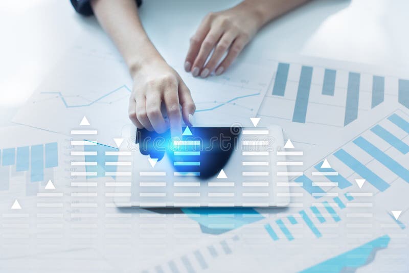 Stock Trading, Data Analysis Diagram, Chart, Graph on Virtual Screen ...
