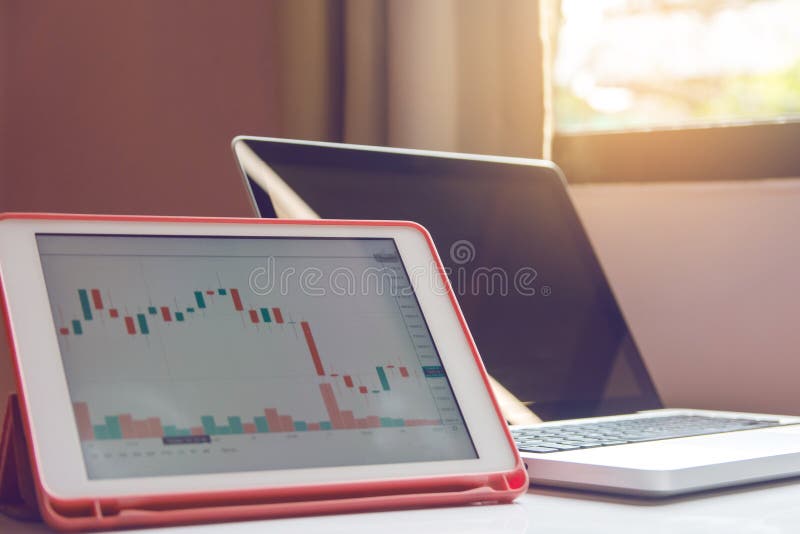 Stock Trading Forex on Tablet on a White Table Stock Image - Image of ...