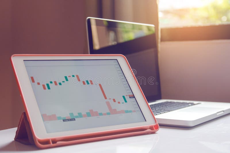 Stock Trading Forex on Tablet on a White Table Stock Image - Image of ...