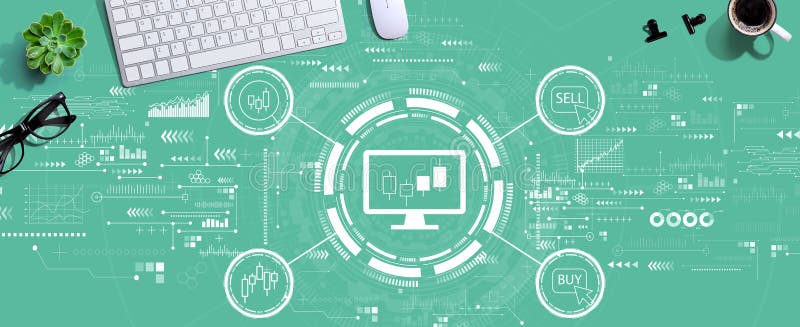 Stock Trading Theme with a Computer Keyboard Stock Photo - Image of ...