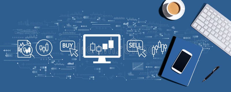 Stock Trading Theme with Computer Keyboard and Office Items Stock Image ...