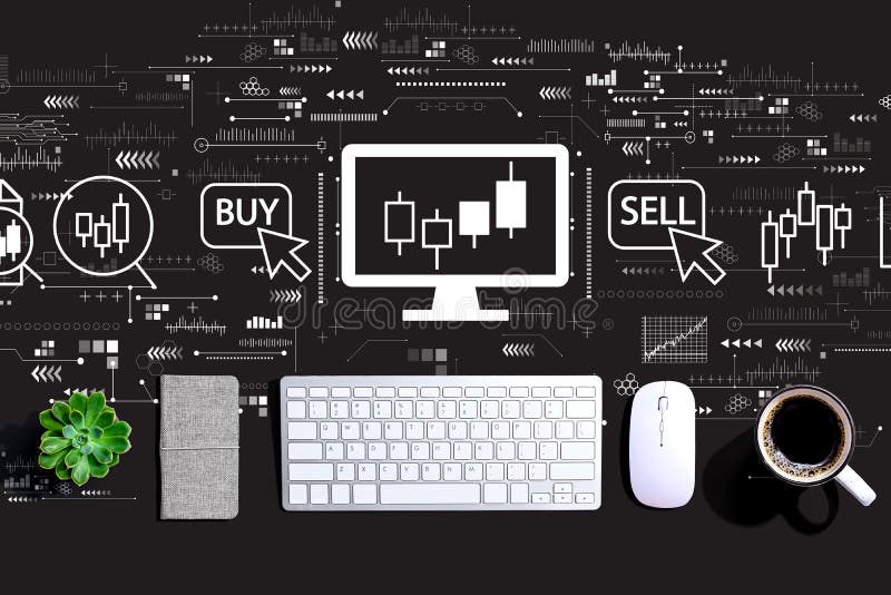 Stock Trading Theme with a Computer Keyboard Stock Image - Image of ...