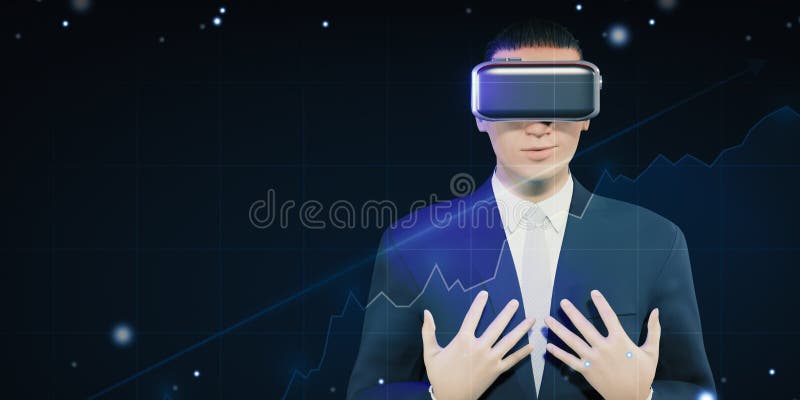 Stock Trading VR Camera Business in Metaverse Stock Trading Chart and ...