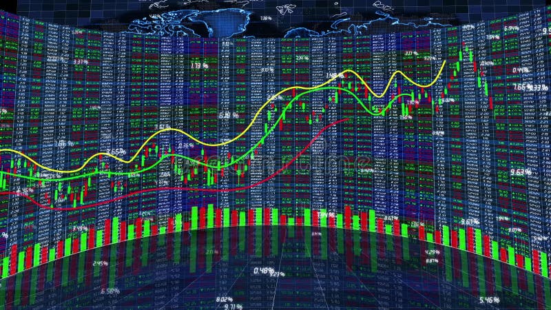 Stock Trend Data and Price Change Chart Background Stock Footage ...