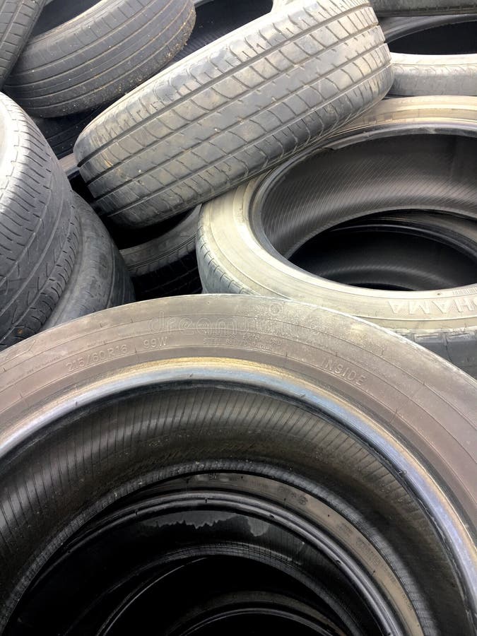 Stock used black tire stock photo. Image of flat, axis - 105150414