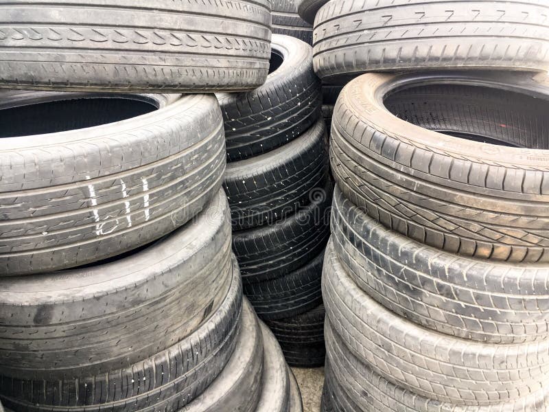 Stock used black tire stock photo. Image of flat, axis - 105150414