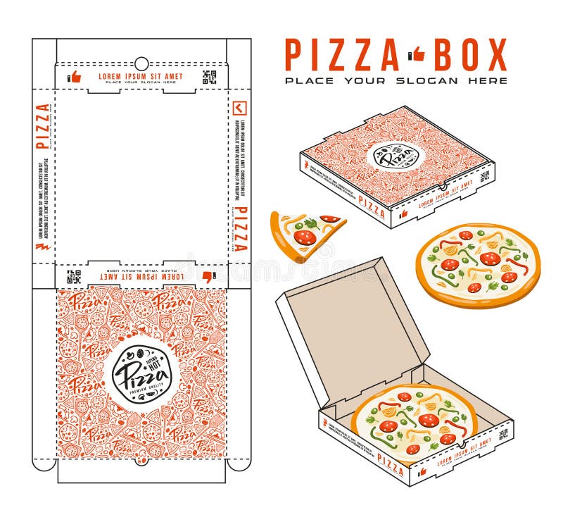 Stock Vector Design of Boxes for Pizza Stock Vector - Illustration of ...