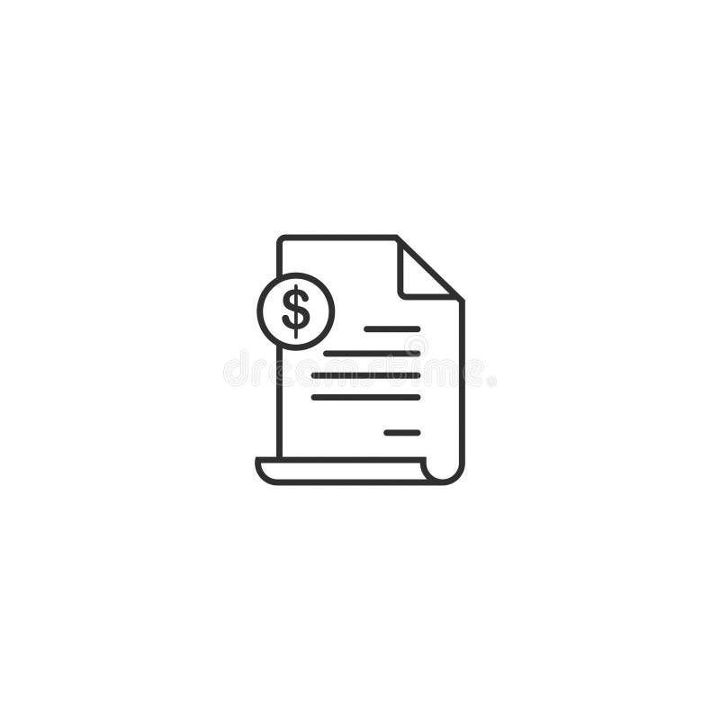 Document Invoice Icon Outline Style Isolated 5 Stock Photo ...