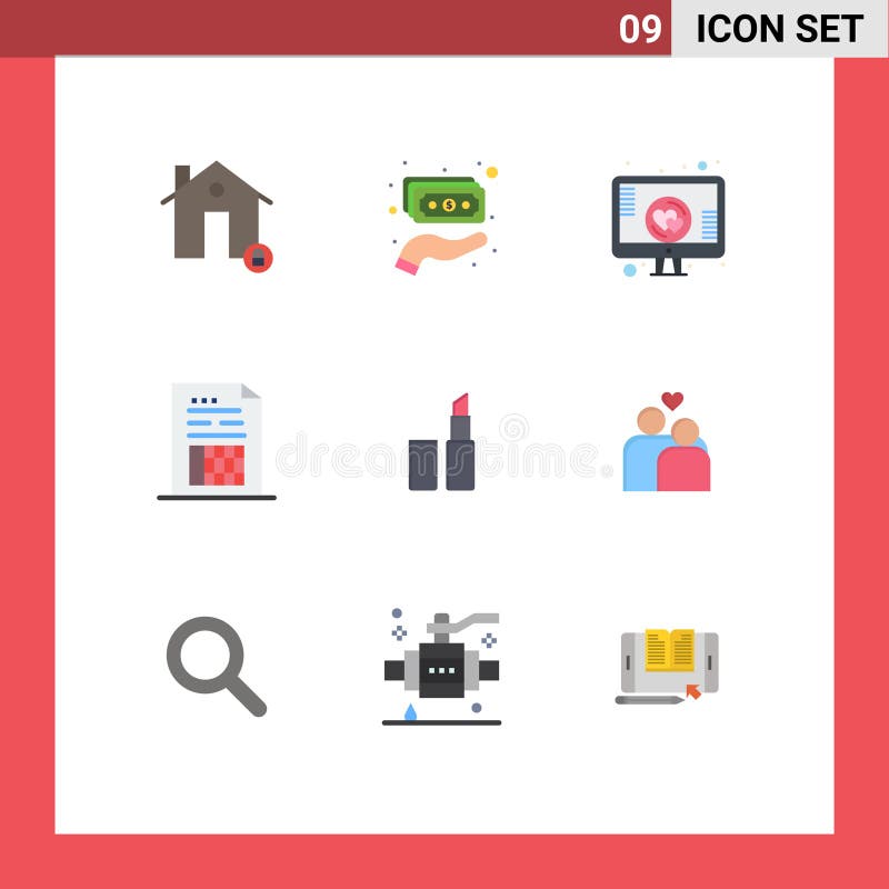 Stock Vector Icon Pack of 9 Line Signs and Symbols for Invoice ...