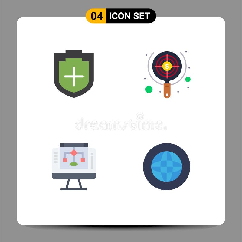 Stock Vector Icon Pack of 4 Line Signs and Symbols for Add, Data ...