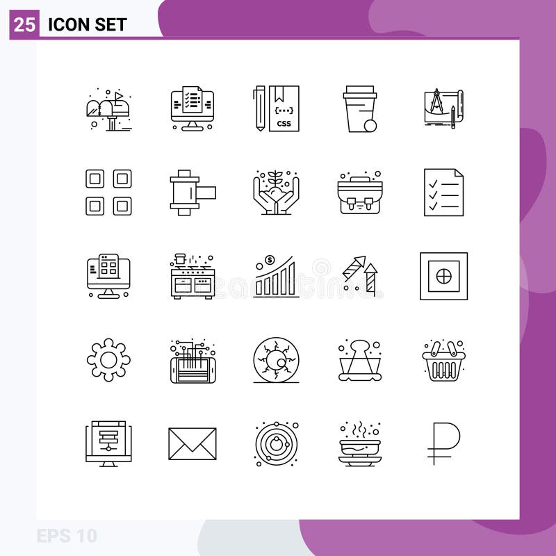 Stock Vector Icon Pack of 25 Line Signs and Symbols for Architecture ...