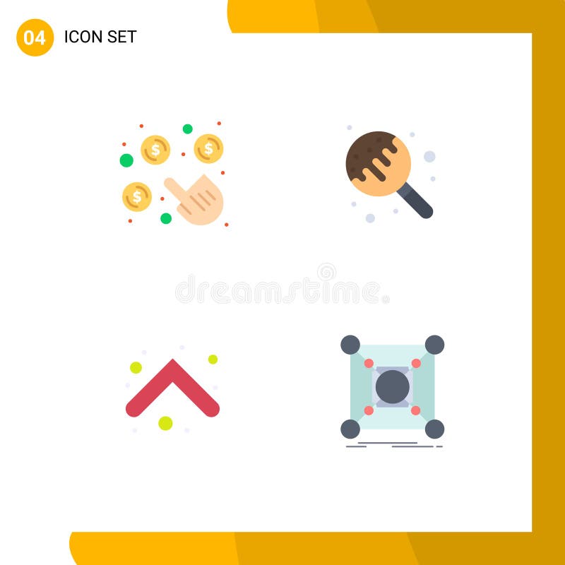 Stock Vector Icon Pack of 4 Line Signs and Symbols for Click, Arrows ...