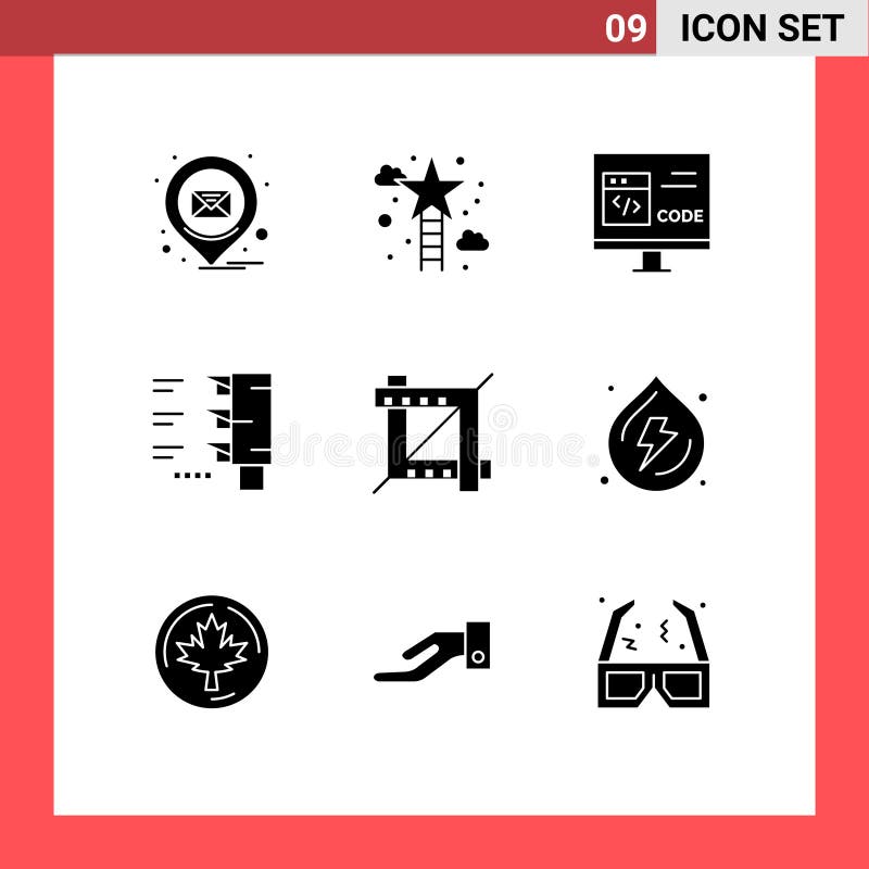 Stock Vector Icon Pack of 9 Line Signs and Symbols for Crop, Traffic ...