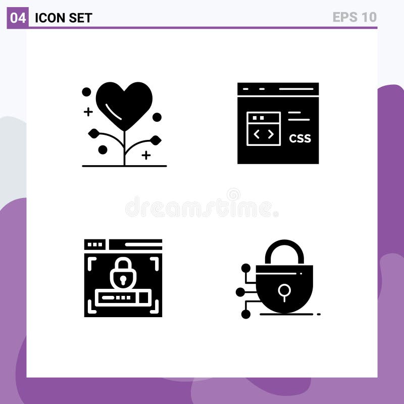 Stock Vector Icon Pack of 4 Line Signs and Symbols for Disease ...