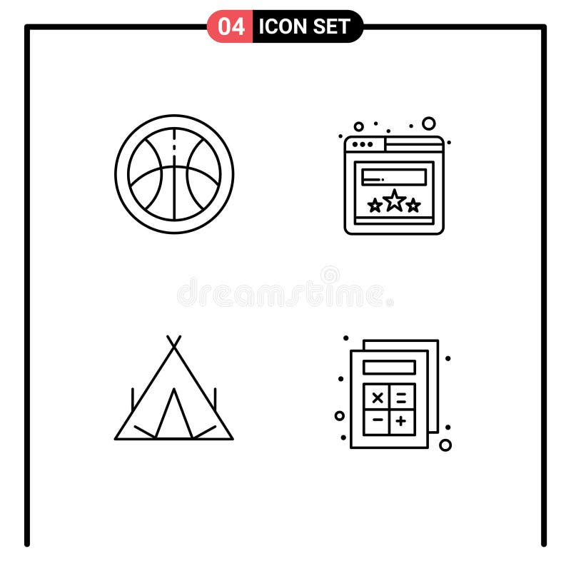 Stock Vector Icon Pack of 4 Line Signs and Symbols for Education ...