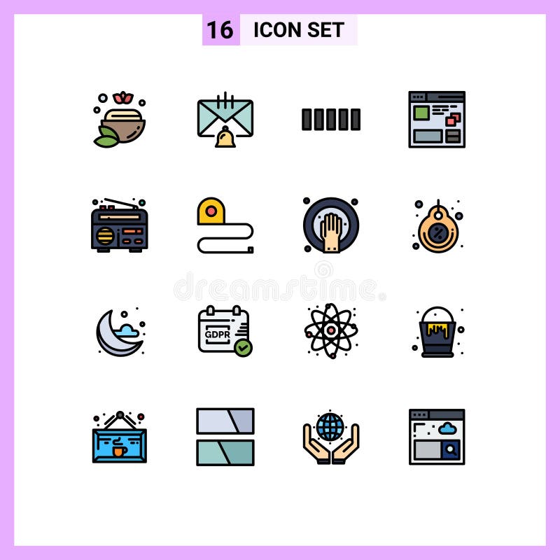 Stock Vector Icon Pack of 16 Line Signs and Symbols for Frequency, Web ...