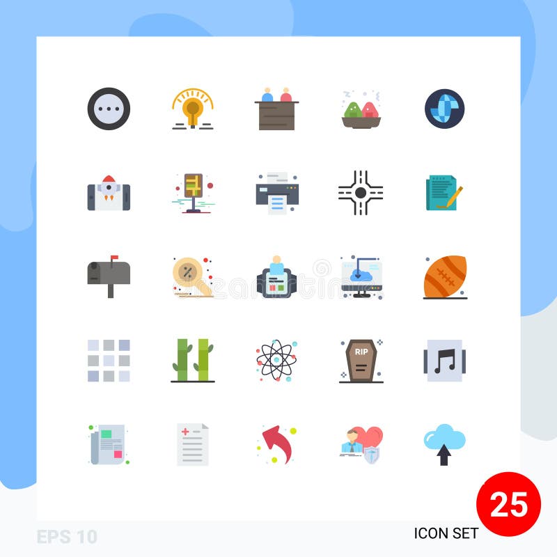 25 Universal Flat Color Signs Symbols of Globe, Earth, Tips, Fast ...