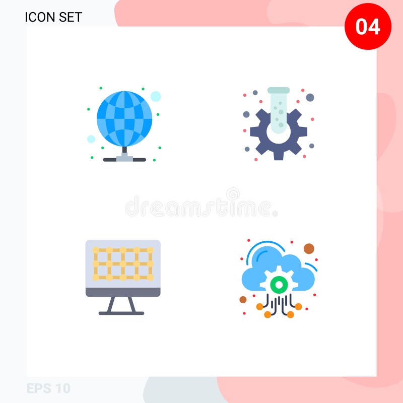 Stock Vector Icon Pack of 4 Line Signs and Symbols for Hosting ... Stock Vector Icon Pack of 4 Line Signs and Symbols for Hosting ...