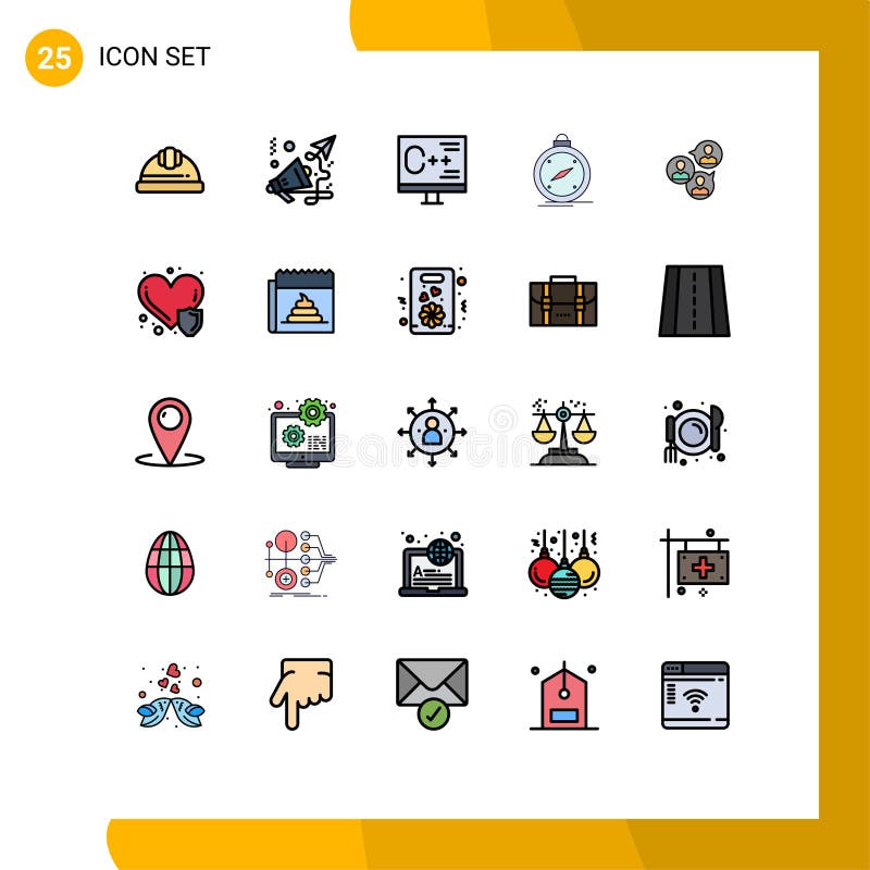 Stock Vector Icon Pack of 25 Line Signs and Symbols for Location ...