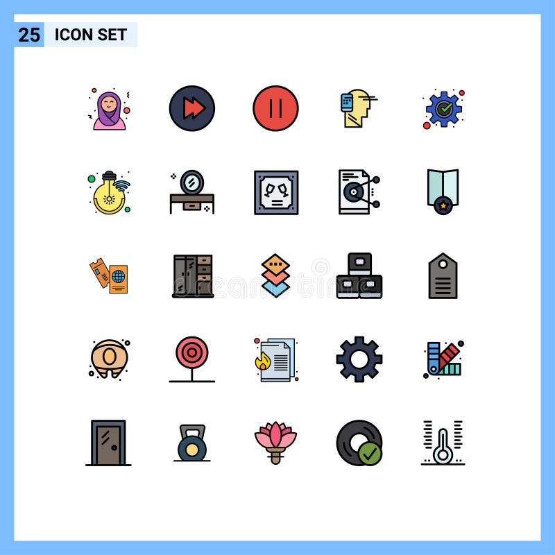 Stock Vector Icon Pack of 25 Line Signs and Symbols for Process, Fix ...