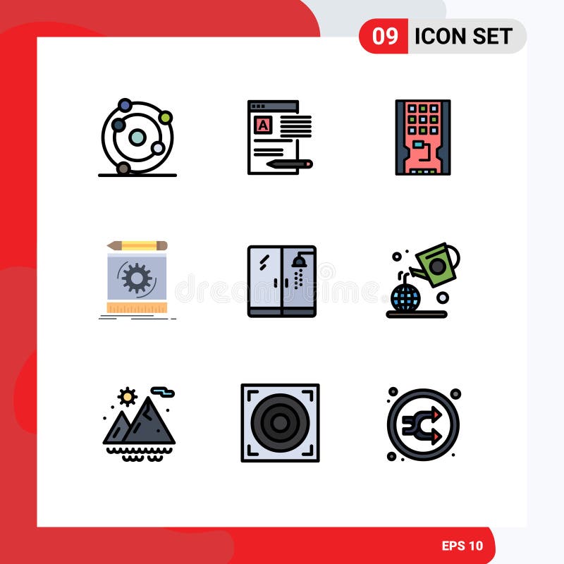 Stock Vector Icon Pack of 9 Line Signs and Symbols for Prototype ...