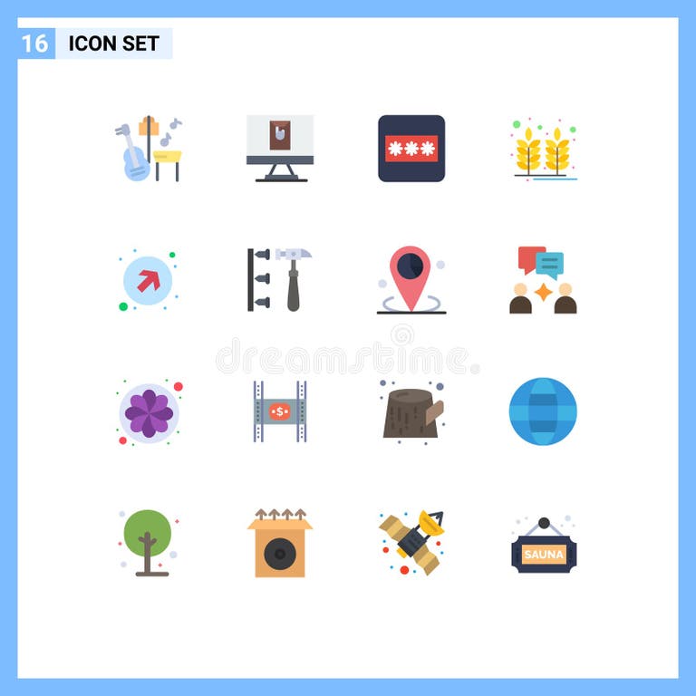 Stock Vector Icon Pack of 16 Line Signs and Symbols for Screw, Up ...