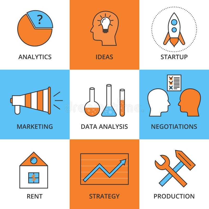 Stock Vector Linear Icon Business Development Stock Vector ...