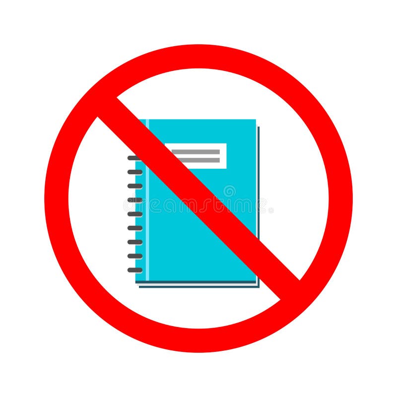 Dont Read. Book Sign Icon. Open Book Symbol. Red Prohibition Sign Stock ...