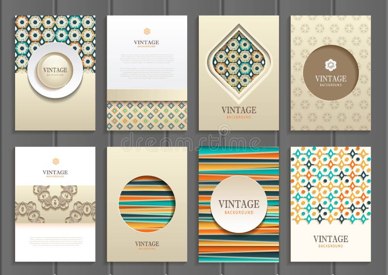 Stock Vector Set of Brochures in Vintage Style Stock Vector ...