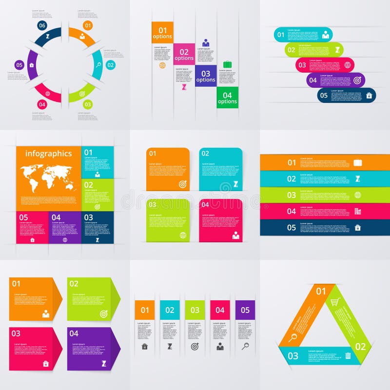 Stock Vector Set of Infographics . a Set of Nine Templates Stock Vector ...