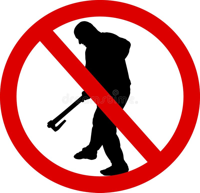 Silhouette No axe sign stock vector. Illustration of guard - 134091227