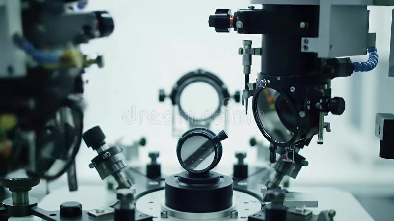 Close-up Production of Precision Optics in a Laboratory Featuring ...