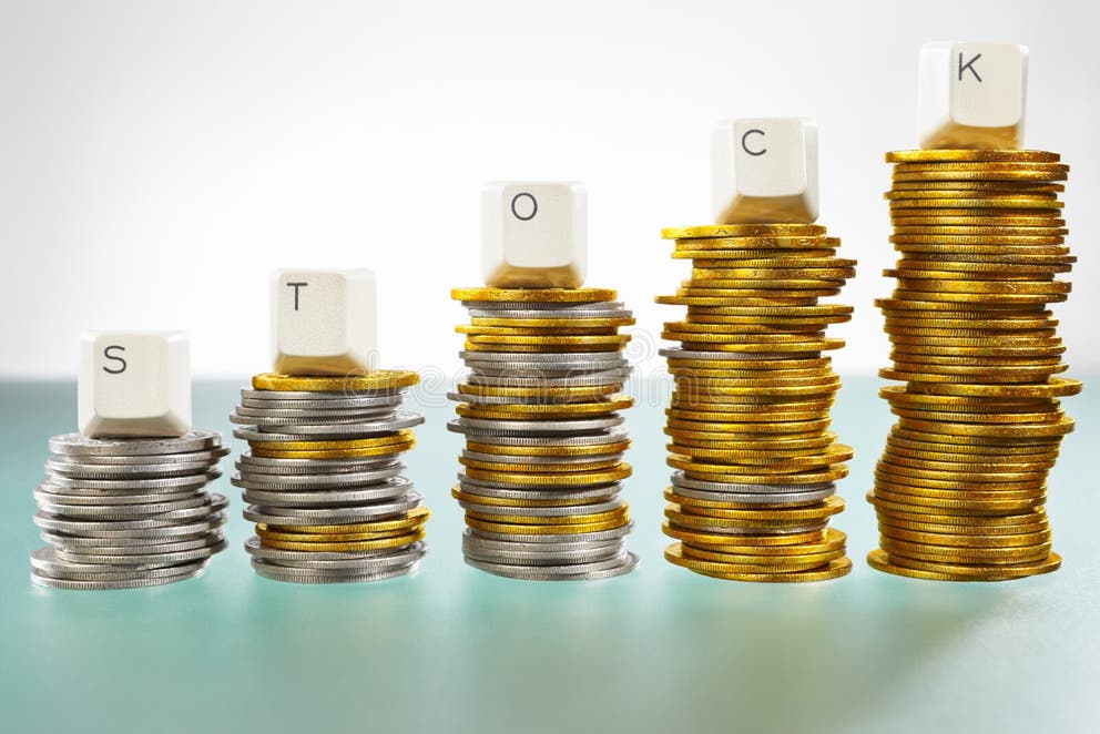 STOCK Word on Graph Like Coin Stacks Stock Image - Image of stack ...