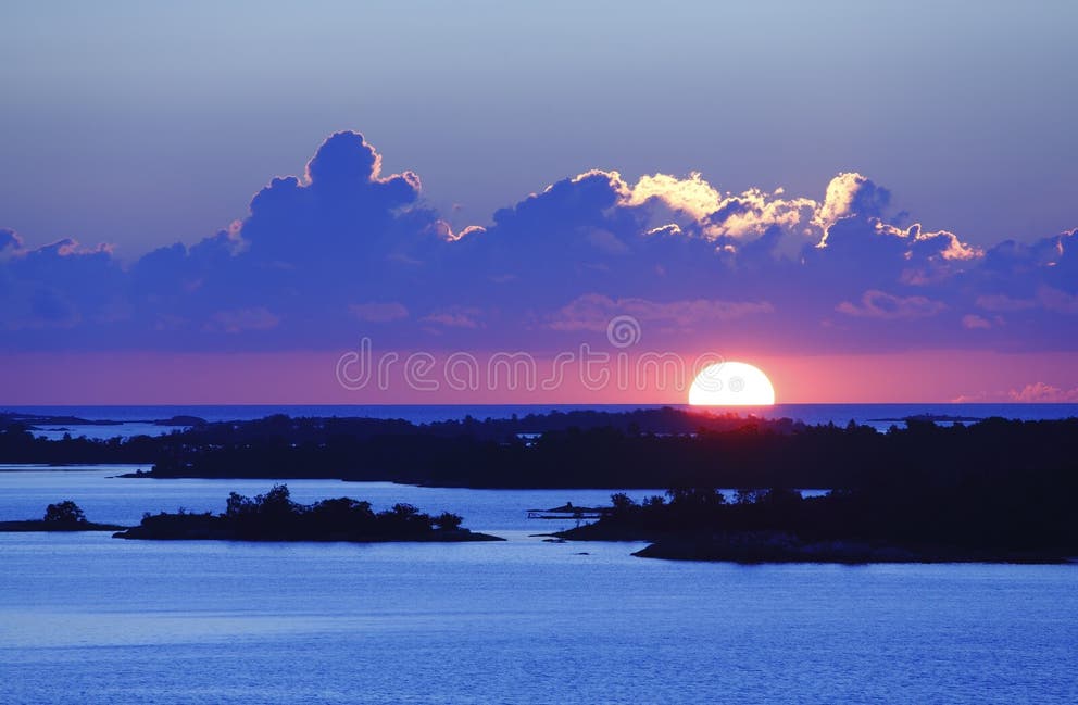 Stockholm Archipelago Sunset Stock Photo - Image of swedish, sunset ...