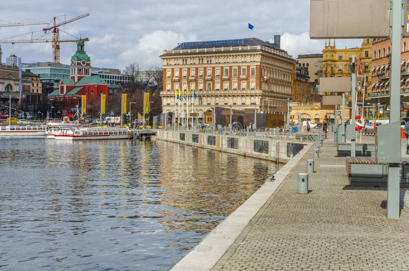 För Panoramabild För Stad Gammal Stockholm Sweden Town Redaktionell ...