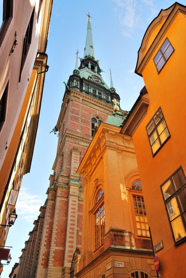 Stockholm, Die Deutsche Kirche Stockfoto - Bild von gebäude, stadt ...