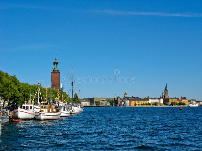 Stockholm Harbour and Lake Malaren Stock Image - Image of city ...
