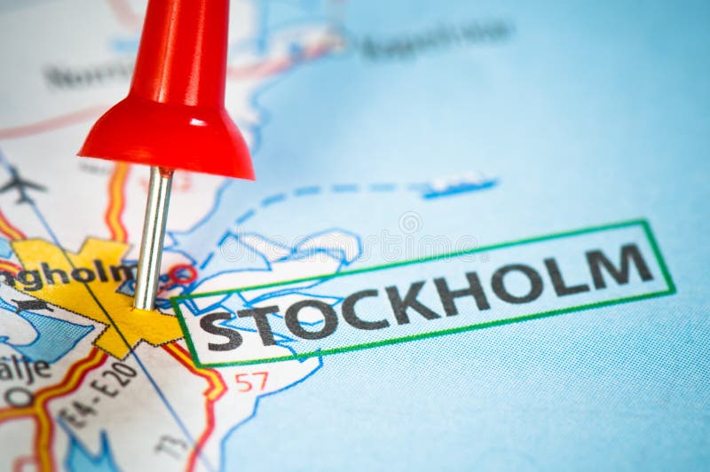 Stockholm on a map stock photo. Image of world, sweden - 22139616