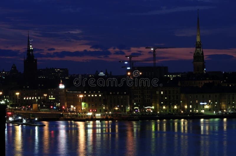 Stockholm by night stock image. Image of class, high - 10960871